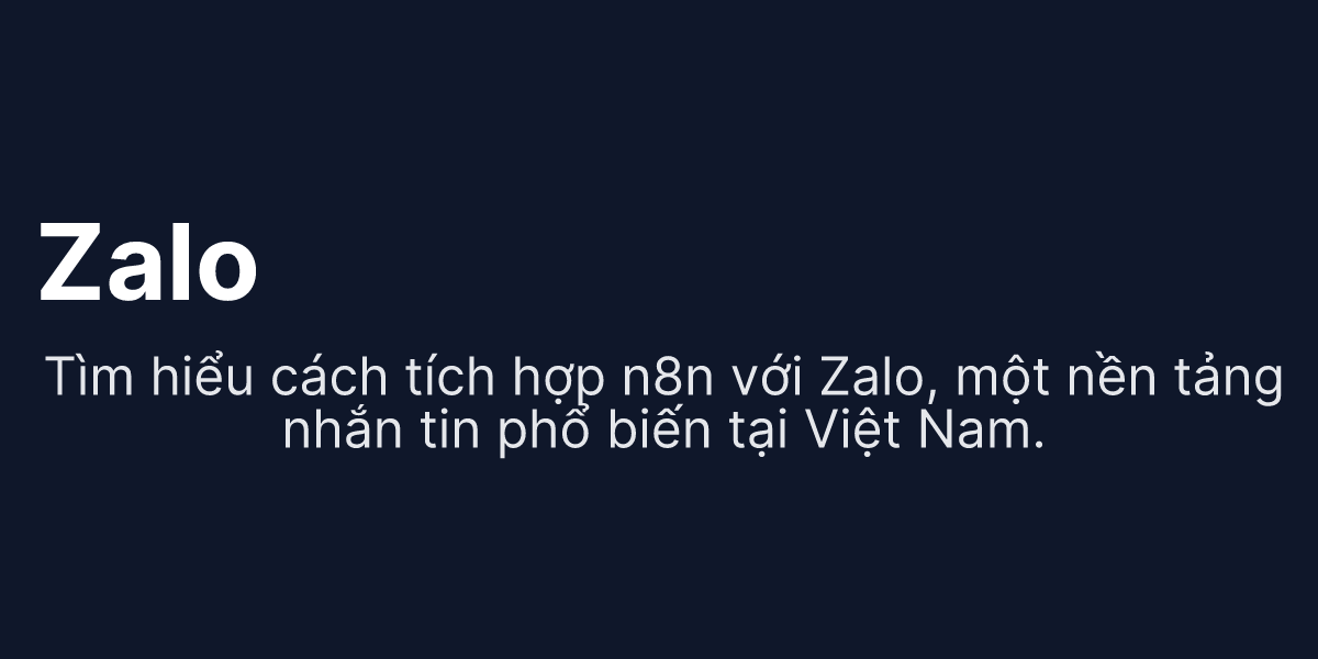 Zalo - Self-Host n8n with Ease!